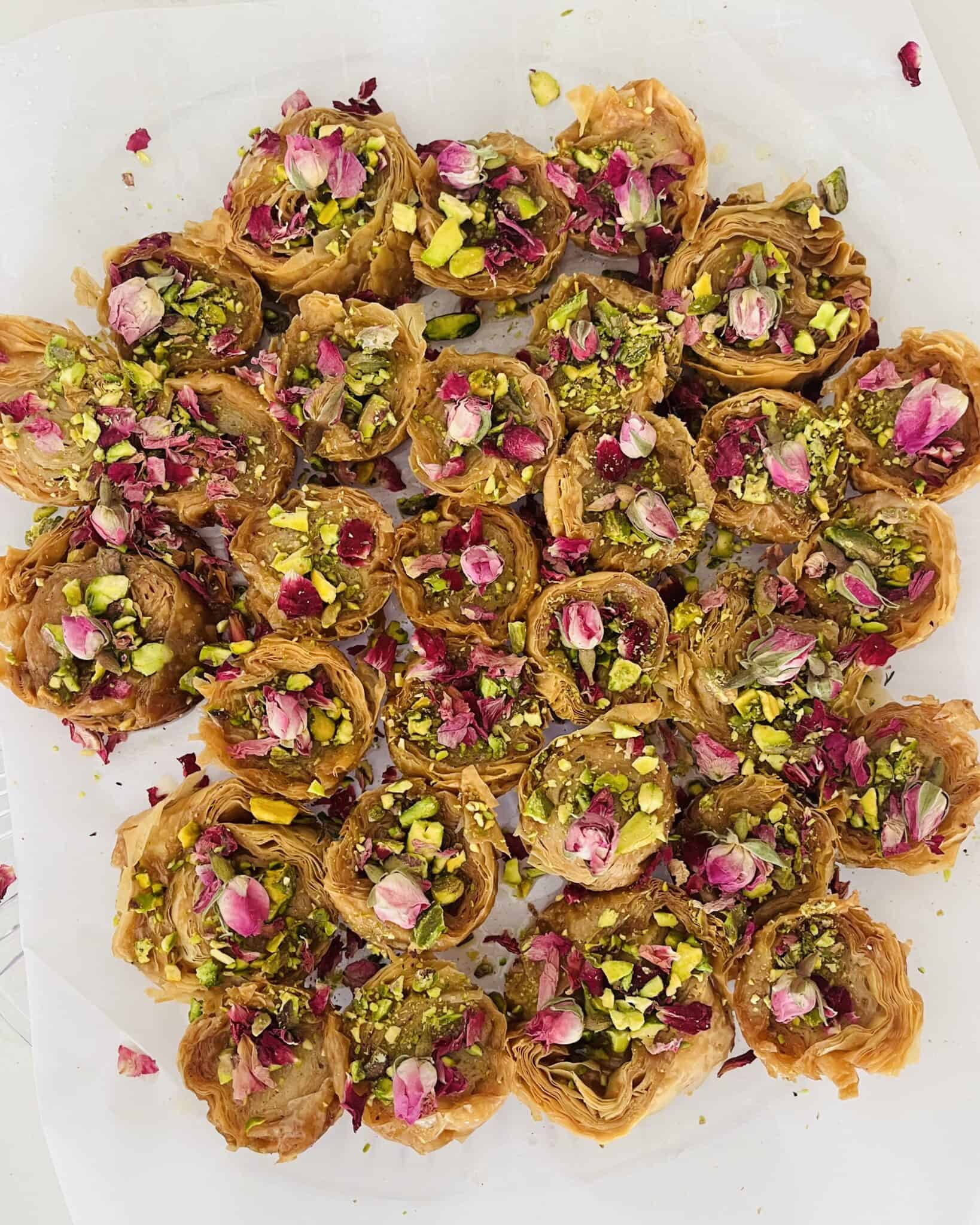 Pistachio Rose Phyllo Dessert - Simply Made Dish