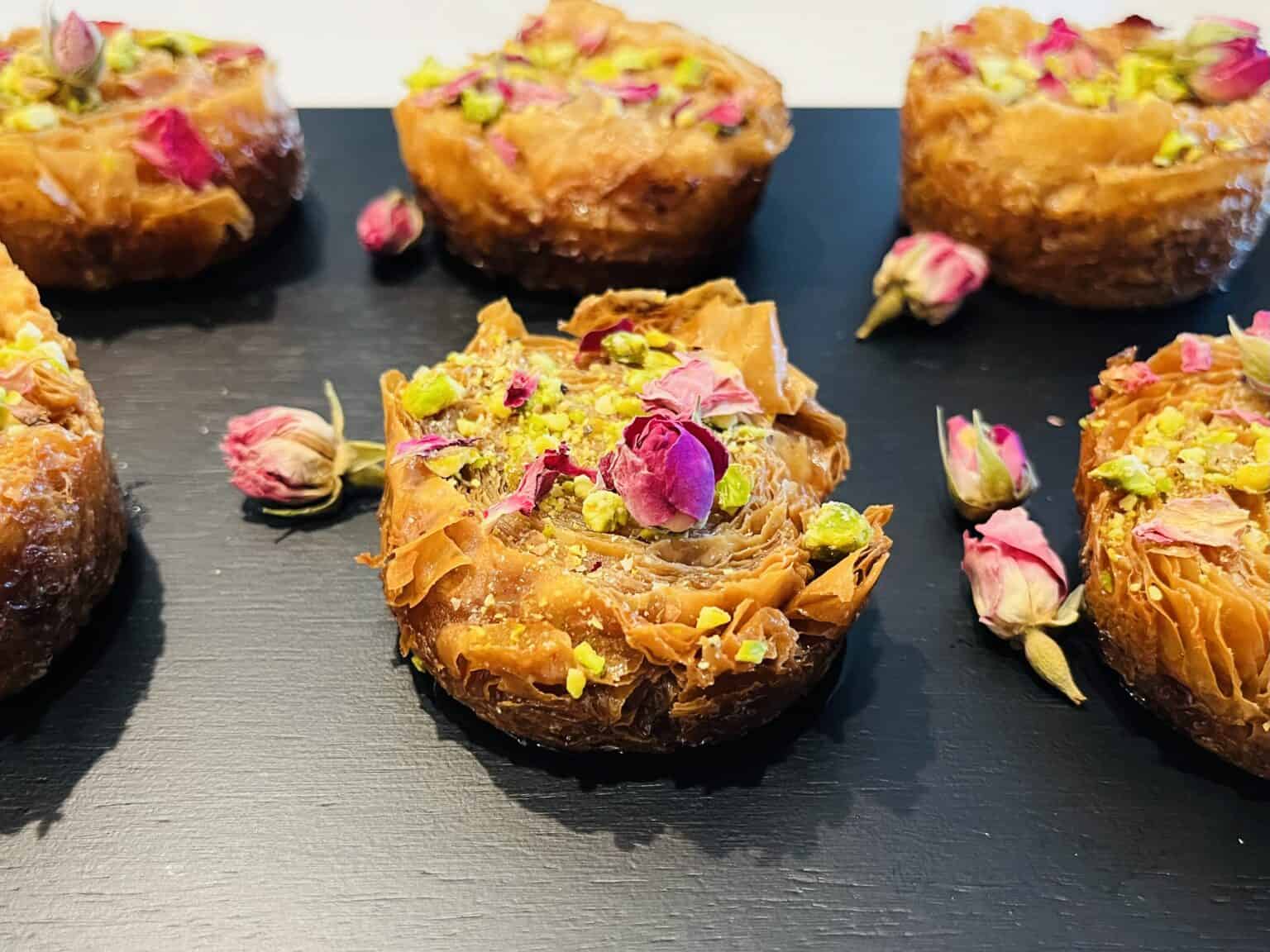 Pistachio Rose Phyllo Dessert - Simply Made Dish