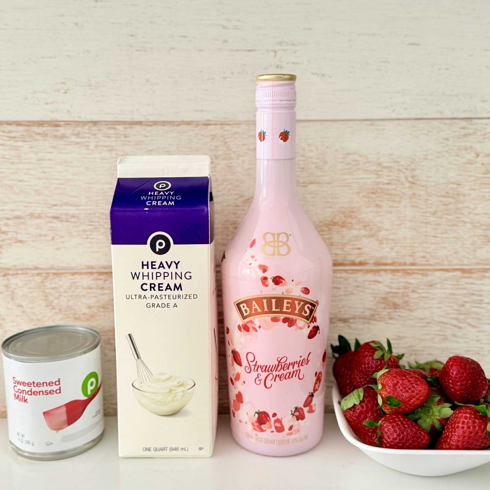 Boozy Strawberries & Cream Ice Cream (No Churn) - Simply Made Dish