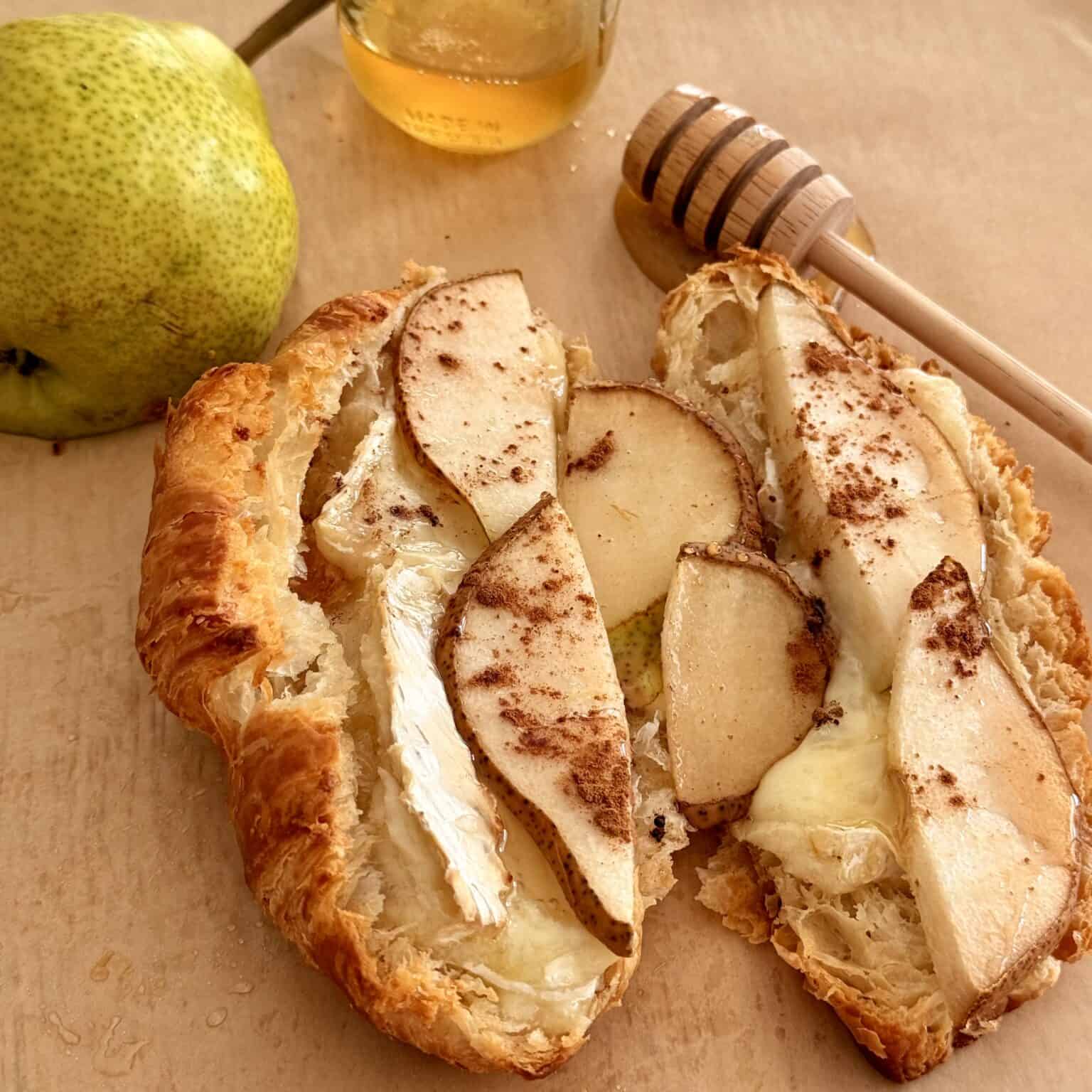 Baked Croissant with Brie & Pear - Simply Made Dish